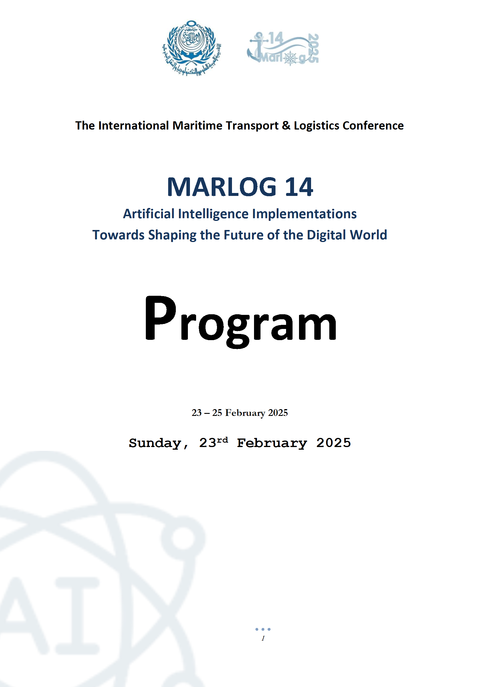 MARLOG15, 2026 | Full Program