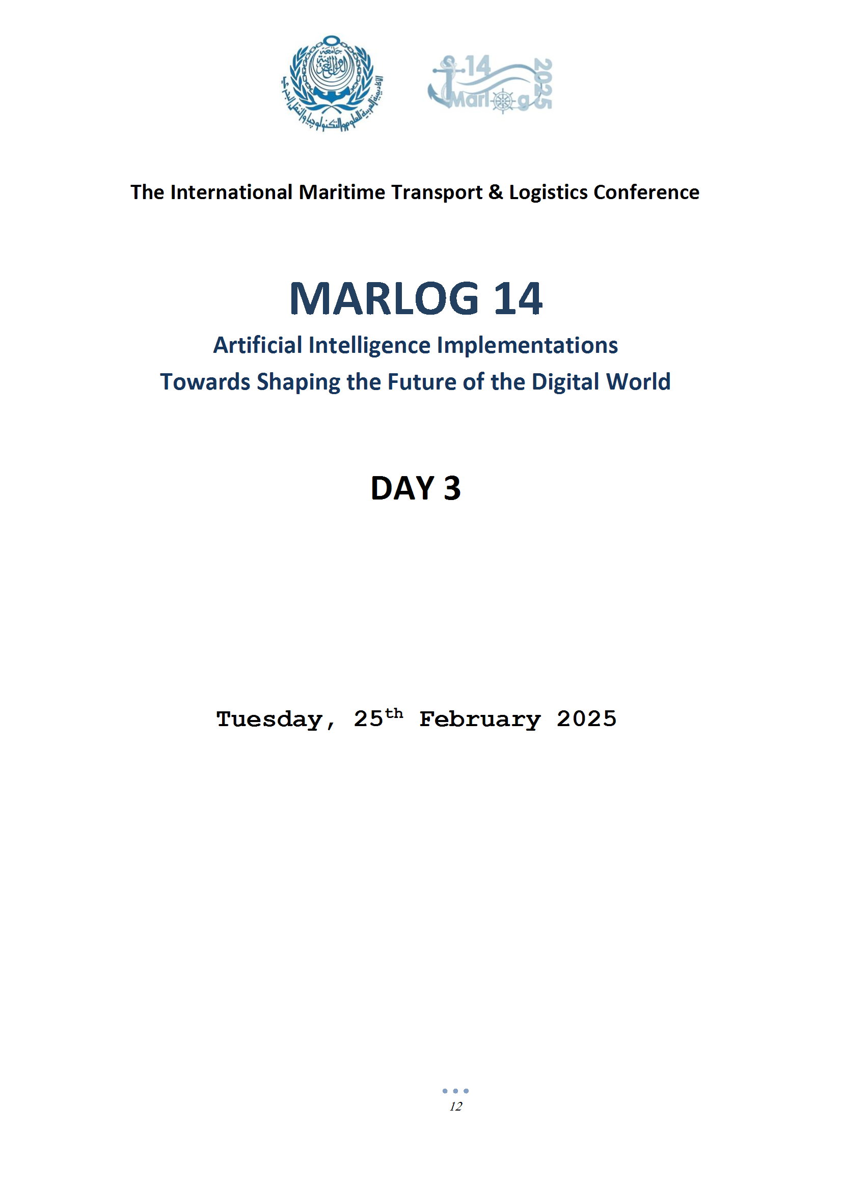 MARLOG15, 2026 | Full Program